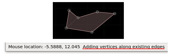While in this mode, when moving the mouse near existing edges you will see another hollow dot ...