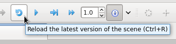The scene can be reloaded by using the Reload button on the toolbar or ...